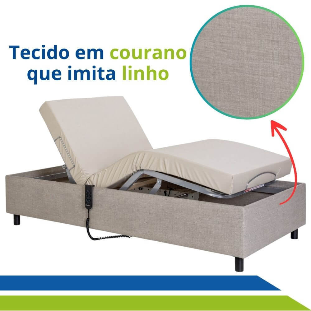 Cama Elétrica Articulada Zeus Idoso com Colchão Hospitalar Original e Capa Impermeável Pilati